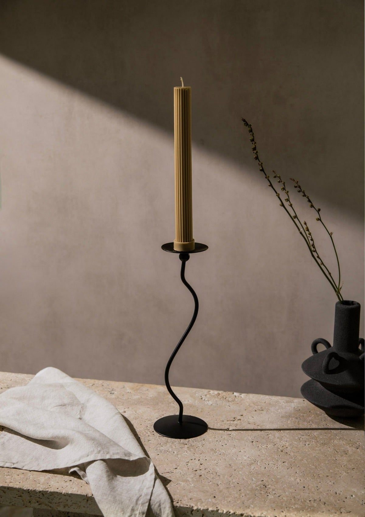 Waved Candle Holder Mono | Hire – RENDR