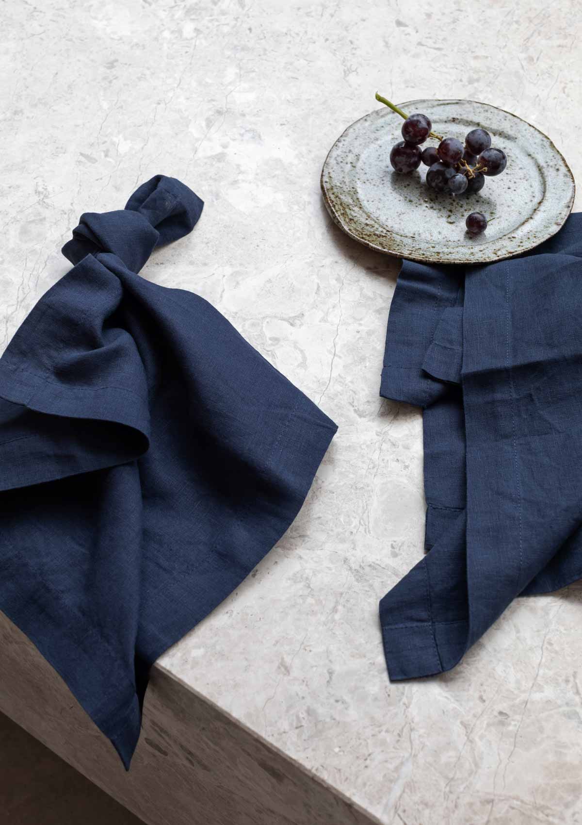 Navy Linen Napkins | Hire – RENDR